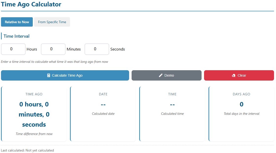 Time Ago Calculator